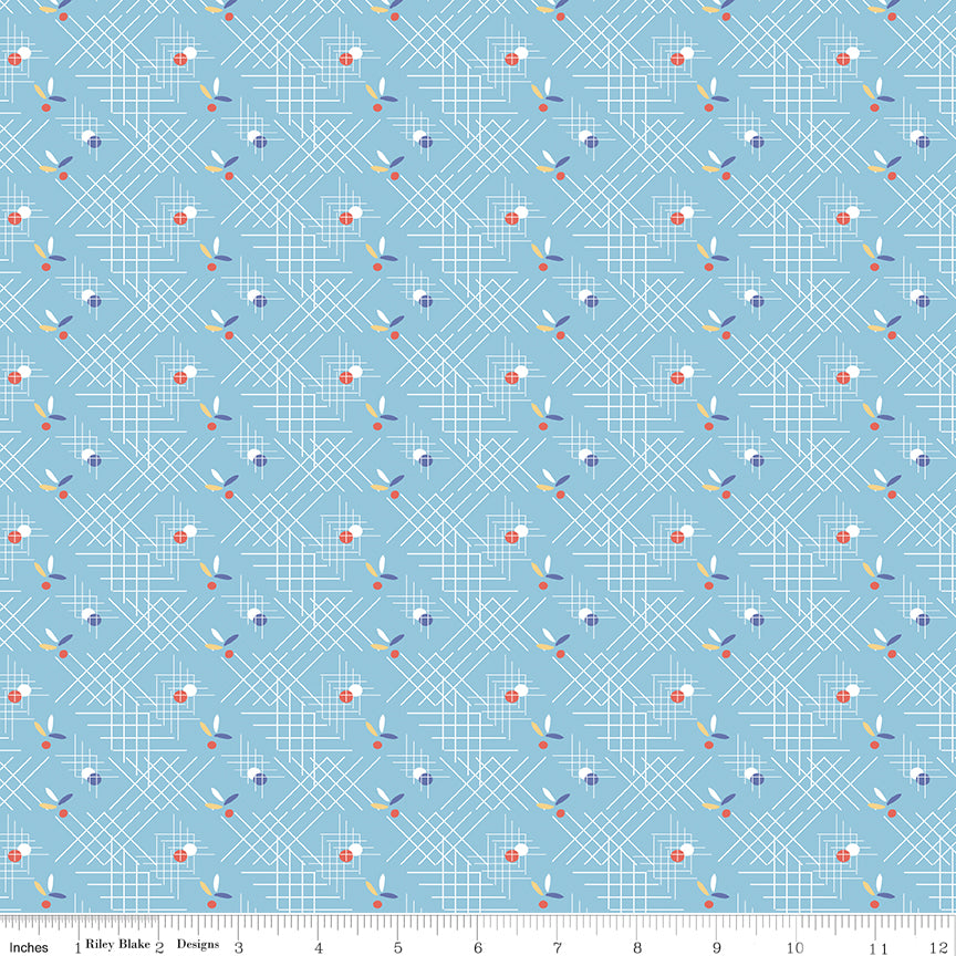 Always in Season by American Jane - Sky Blue Criss-Cross – Tea Time Fabrics